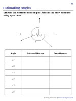 Estimating Angles Worksheets