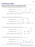 Estimating Angles Worksheets
