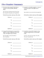 Five-Number Summary Worksheets