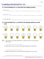 Counting Backward Worksheets