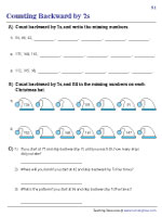 Counting Backward Worksheets