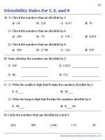 Divisibility Rules Worksheets
