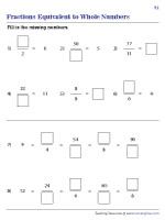 Equivalent Fractions Worksheets
