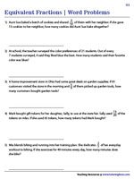 Equivalent Fractions Word Problems Worksheets