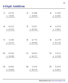 Fourth Grade Math Worksheets
