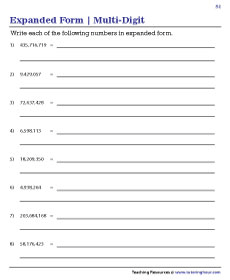 Fourth Grade Math Worksheets