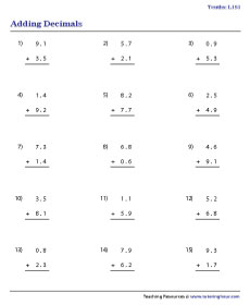 Fifth Grade Math Worksheets