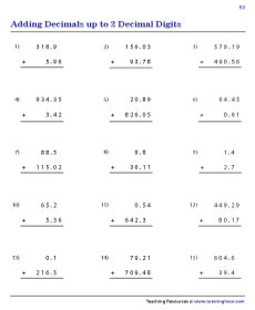 Fifth Grade Math Worksheets