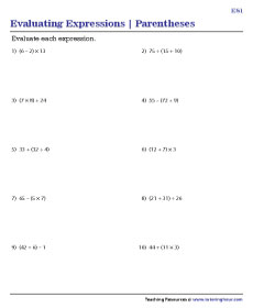 Fifth Grade Math Worksheets