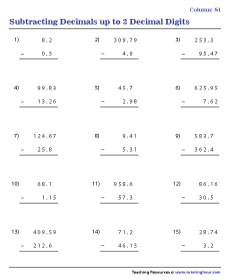 Fifth Grade Math Worksheets