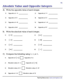 Sixth Grade Math Worksheets