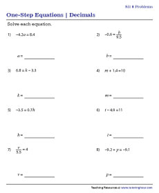 Sixth Grade Math Worksheets