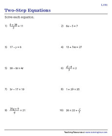Seventh Grade Math Worksheets