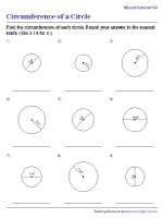 Circumference of a Circle Worksheets