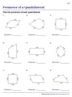 Perimeter of Quadrilaterals Worksheets