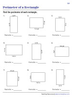 Perimeter of Rectangles Worksheets