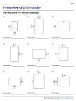 Perimeter of Rectangles Worksheets