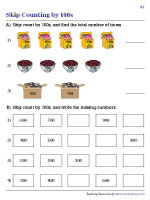 Skip Counting by 100s Worksheets
