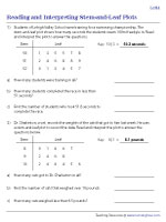 Stem and Leaf Plot Worksheets