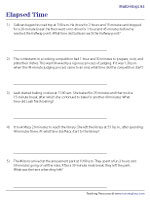 Elapsed Time Worksheets